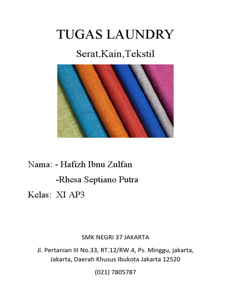 Jenis Serat Kain Tekstil (Laundry) | PDF