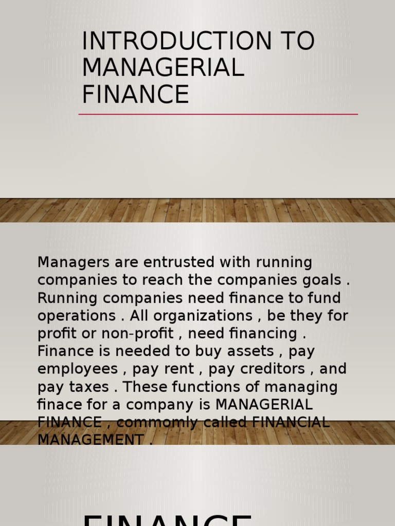 Introduction To Finance Iii | PDF