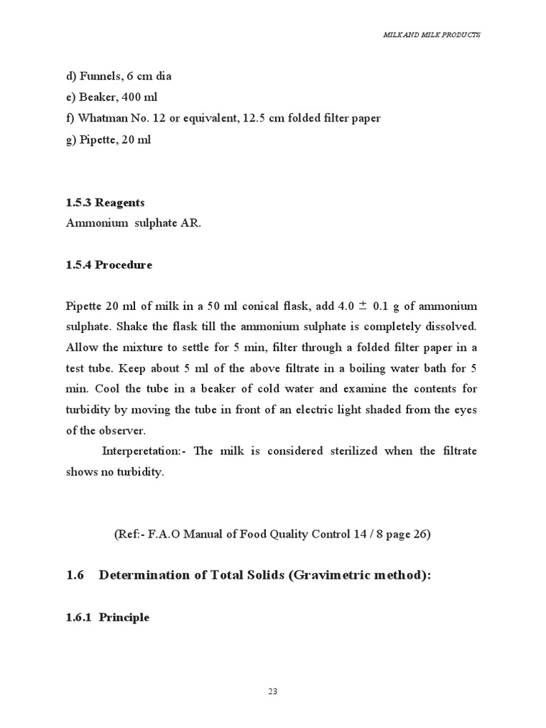 Total Solid in Milk | PDF | Filtration | Water