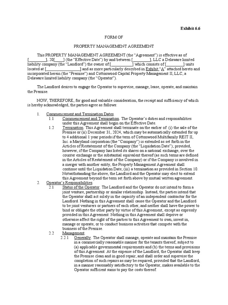 Exhibit 6 | PDF | Lease | Landlord