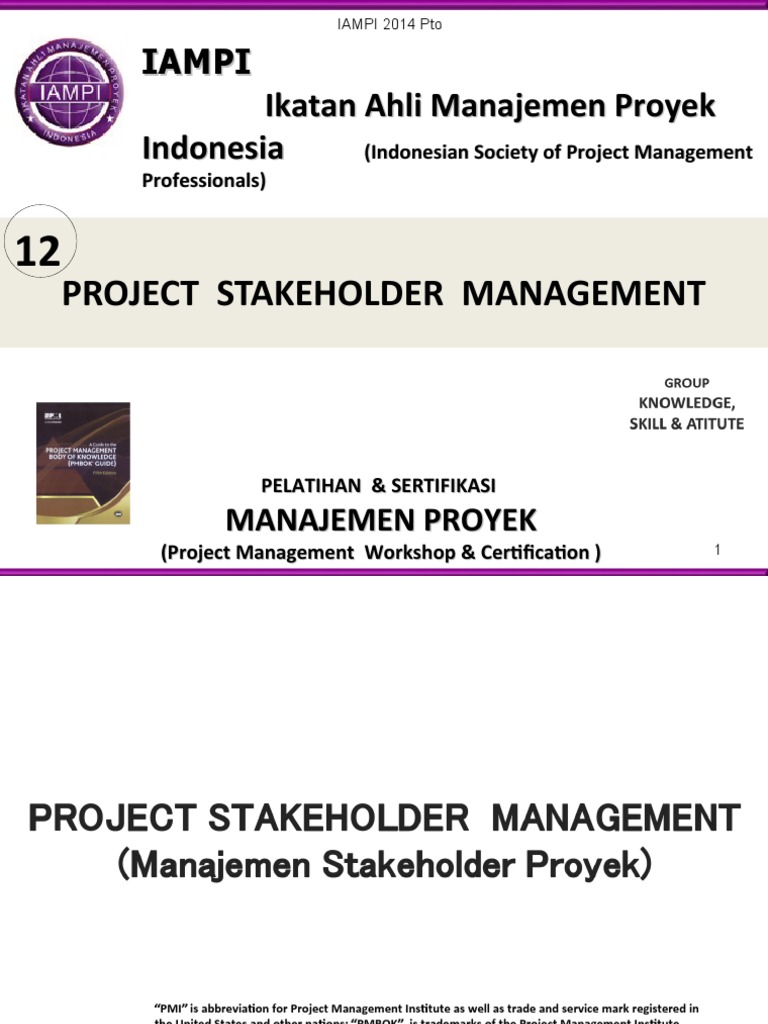 12 - Project Stakeholder Management Iampi01 | PDF | Stakeholder ...