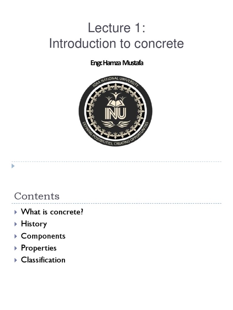 Introduction To Concrete | PDF | Reinforced Concrete | Concrete