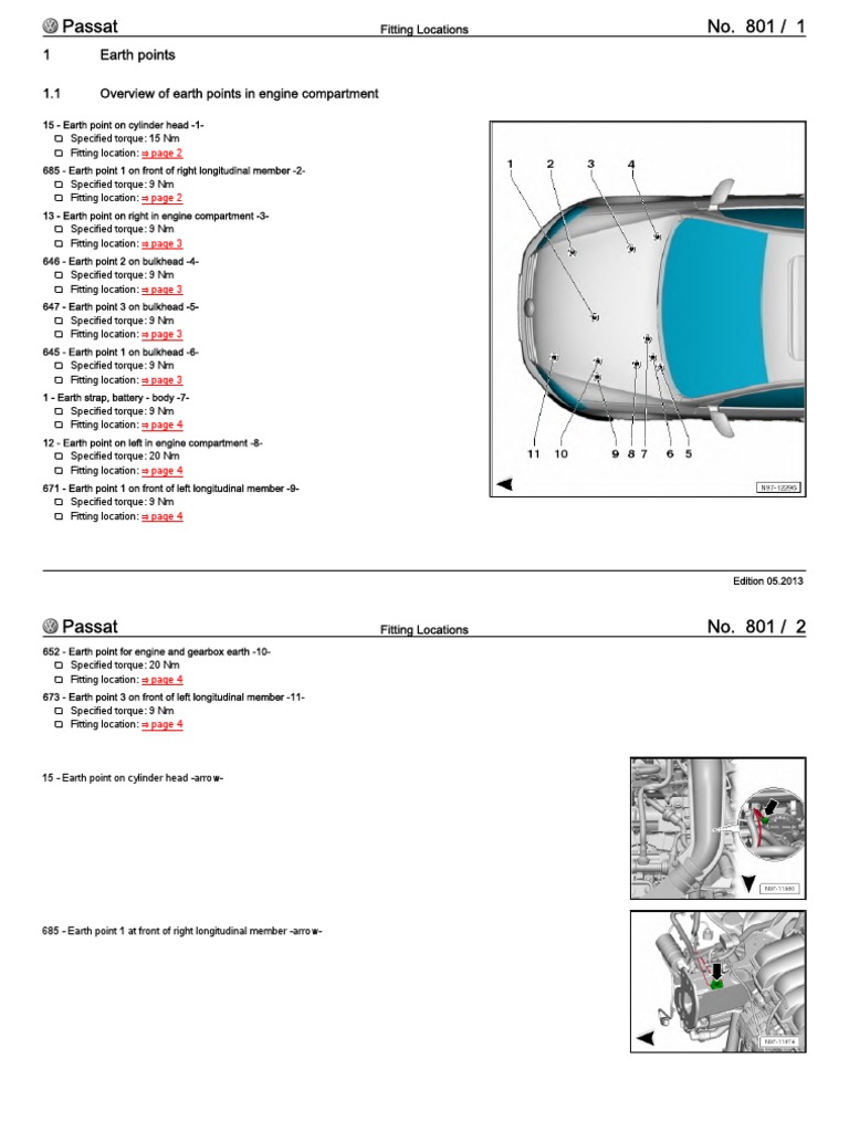1.1 Overview of Earth Points in Engine Compartment | PDF | Fuse ...