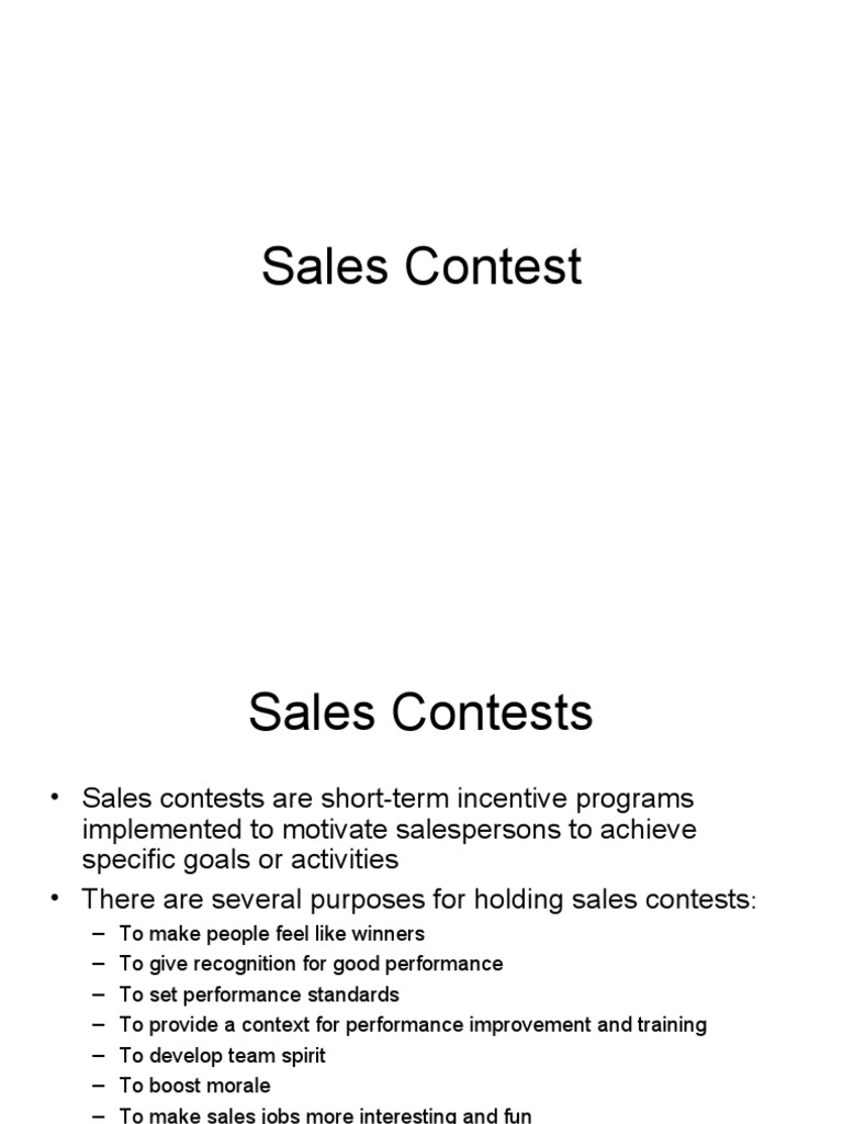 Sales Contest | PDF | Sales | Cognition