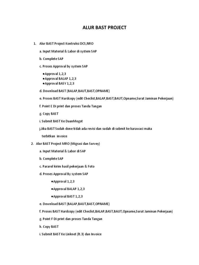 Alur BAST Project | PDF
