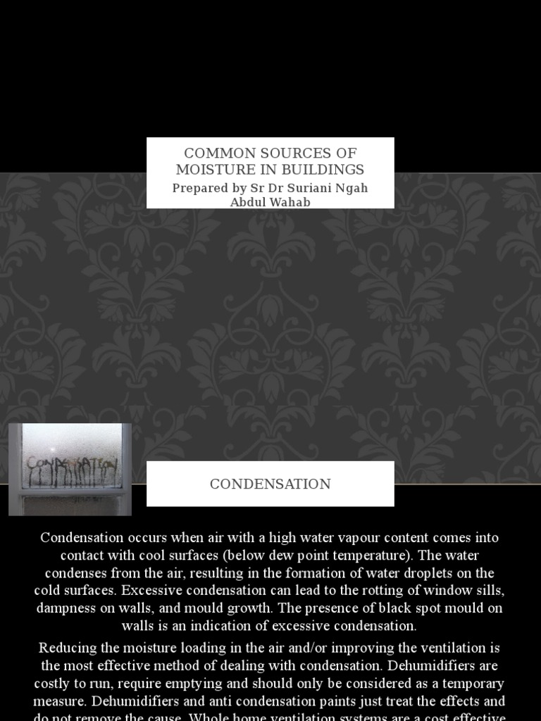 Common Sources of Moisture in Buildings | PDF | Home Appliance | Heat ...