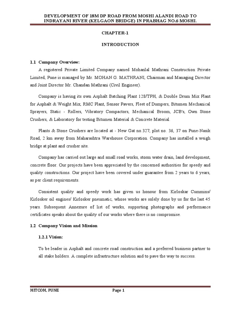 Development of 18M DP Road From Moshi Alandi Road To Indrayani River ...