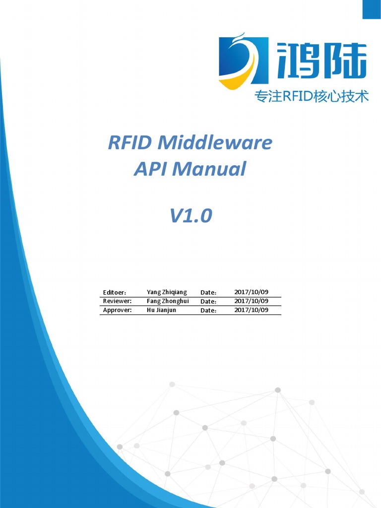 RFID Middleware API Manual | PDF | Application Programming Interface | Parameter (Computer ...