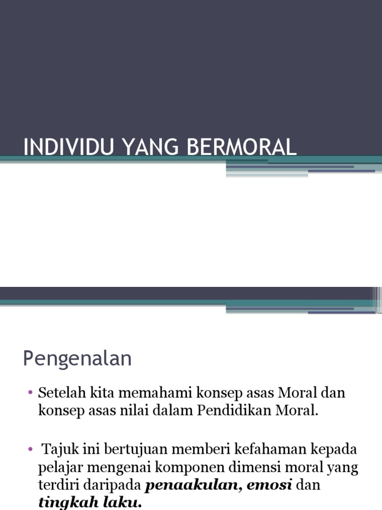 Individu Yang Bermoral | PDF