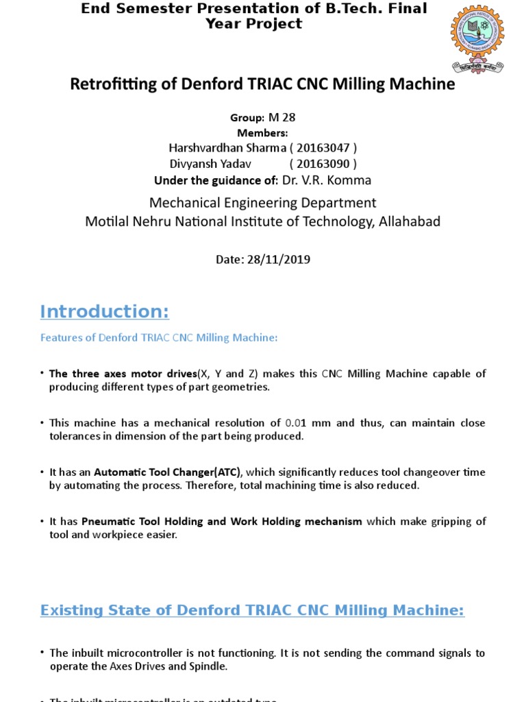 Retrofitting of Denford TRIAC CNC Milling Machine | PDF | Numerical ...