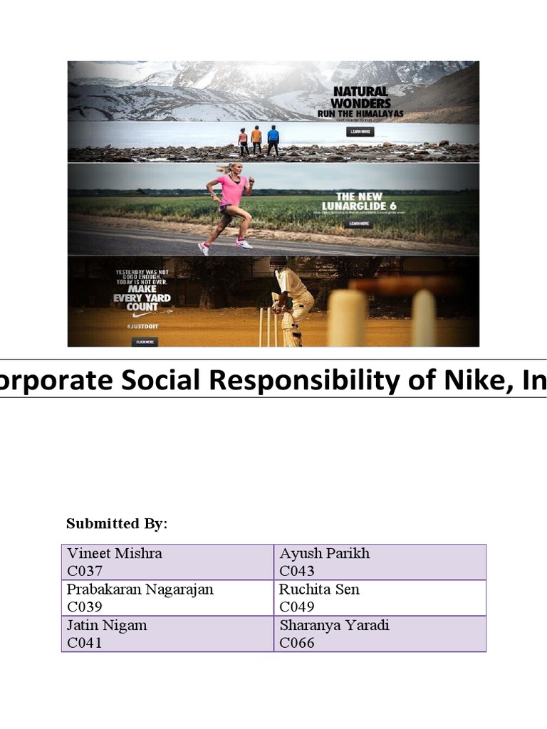 Corporate Social Responsibility of Nike, Inc.: Submitted by | PDF ...