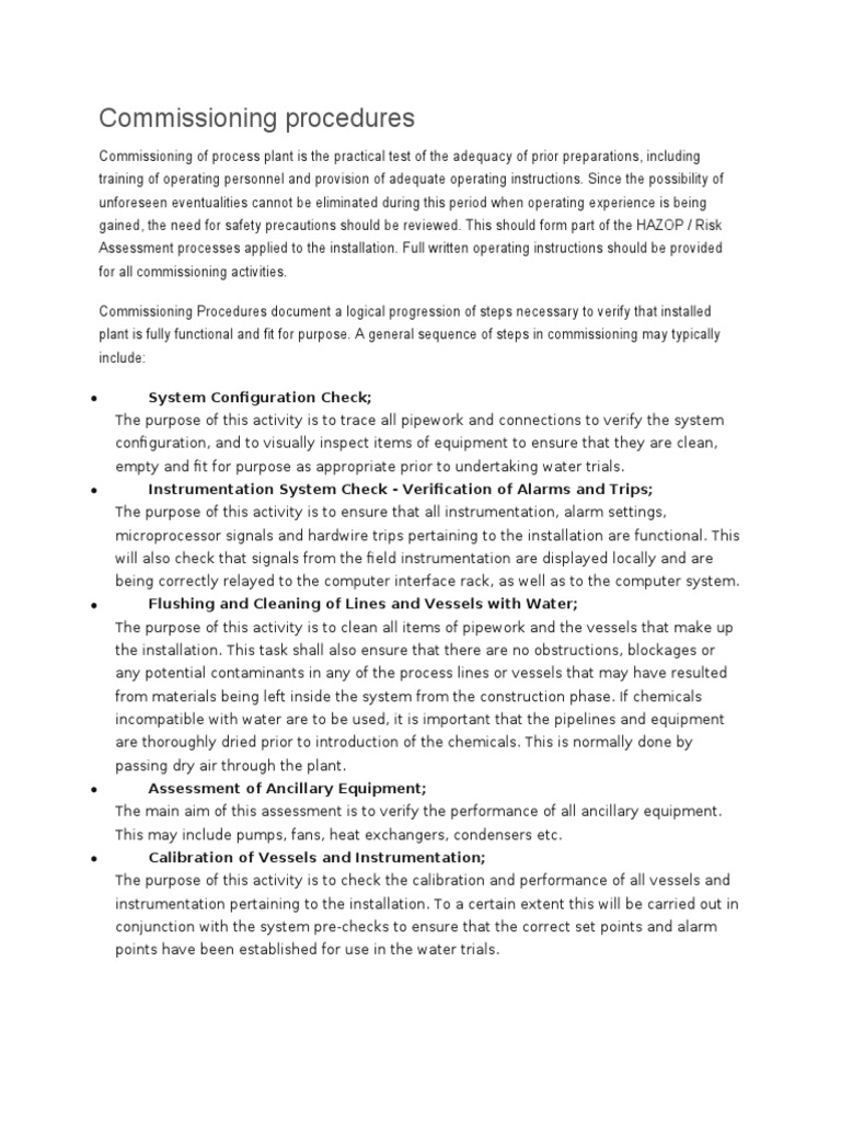 Commissioning Procedures: A Guide to the Key Steps and Considerations ...