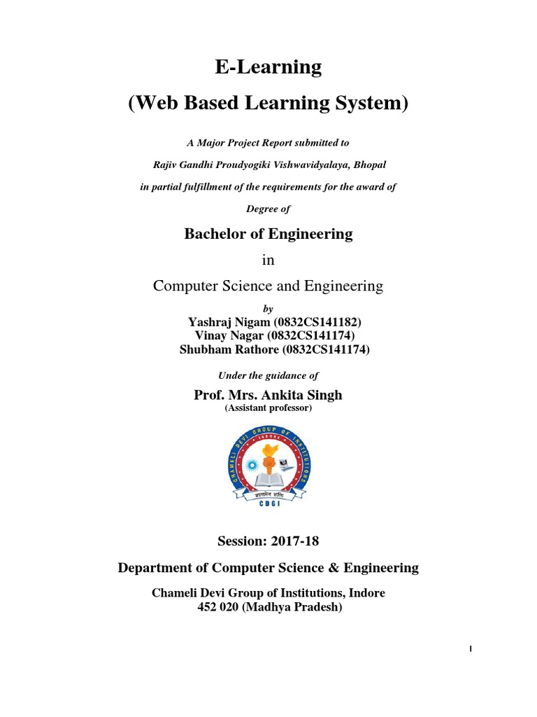 E-Learning (Web Based Learning System) : in Computer Science and ...