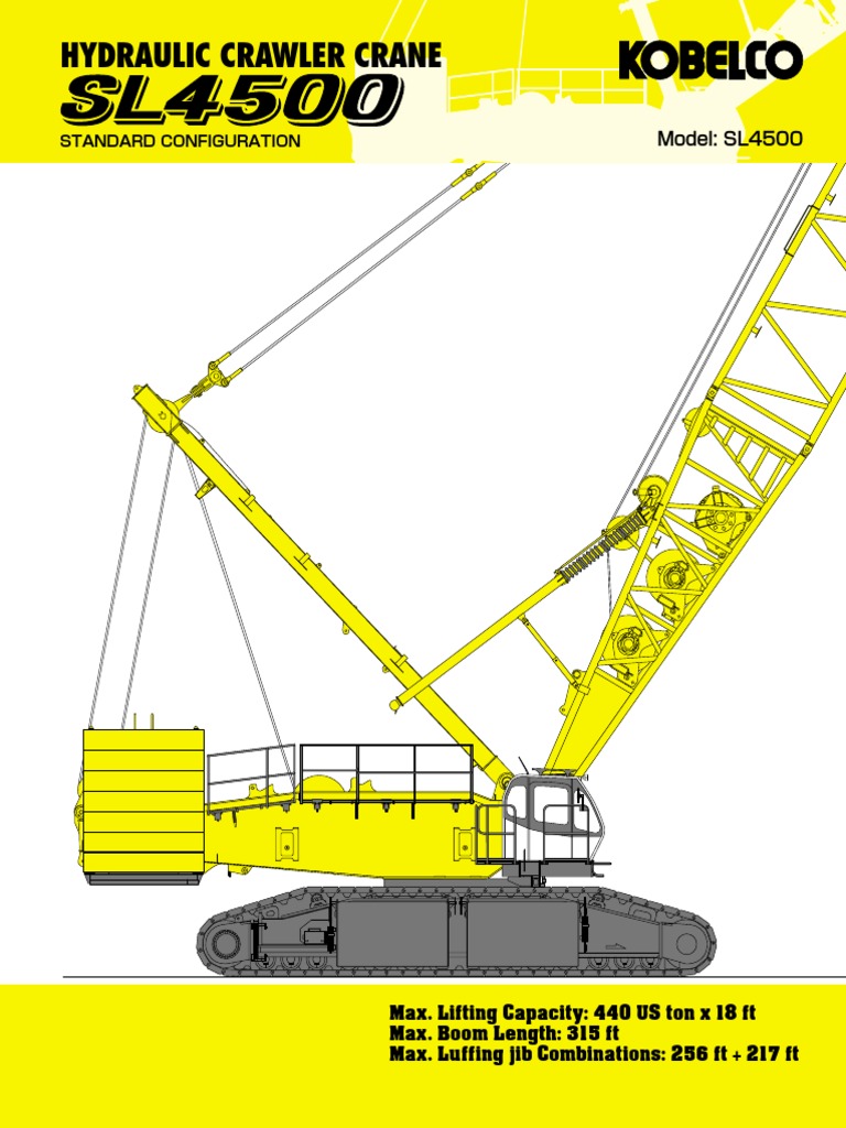 Ipmaidadb2llowmokobelco sl4500 440-Ton Standard Configuration Crawler ...
