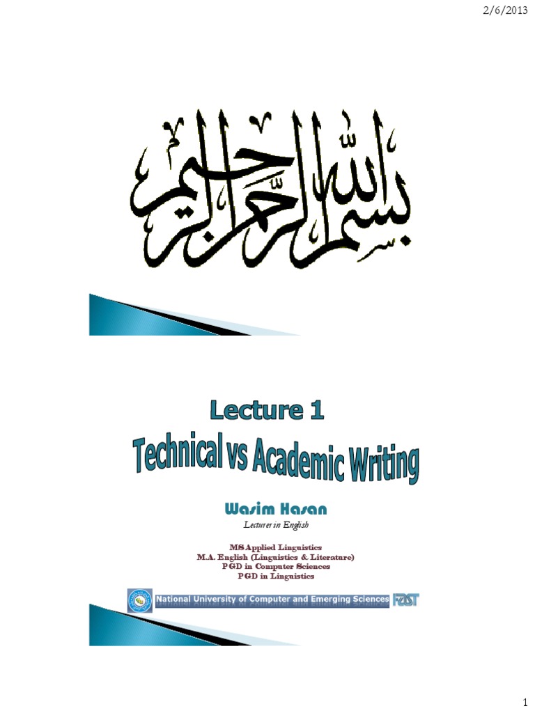 1.technical Vs Academic Writing PDF | PDF | Information | Communication
