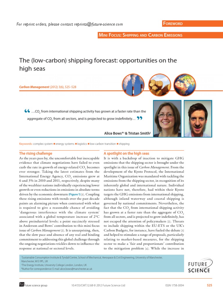 The (Low-Carbon) Shipping Forecast | PDF | Low Carbon Economy ...