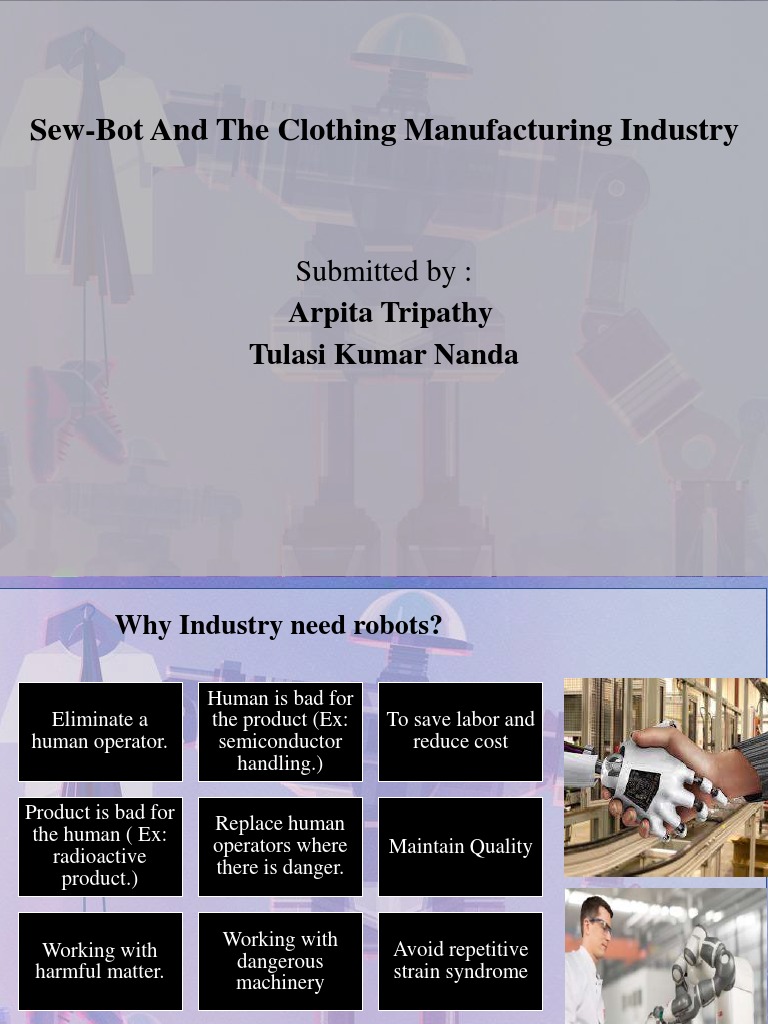 Sew-Bot and The Clothing Manufacturing Industry: Submitted by | PDF ...