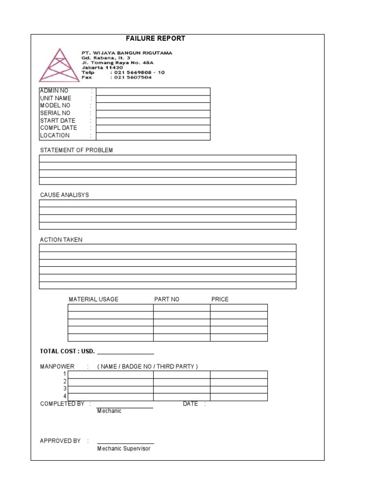 Form Euipment Repair Record | PDF