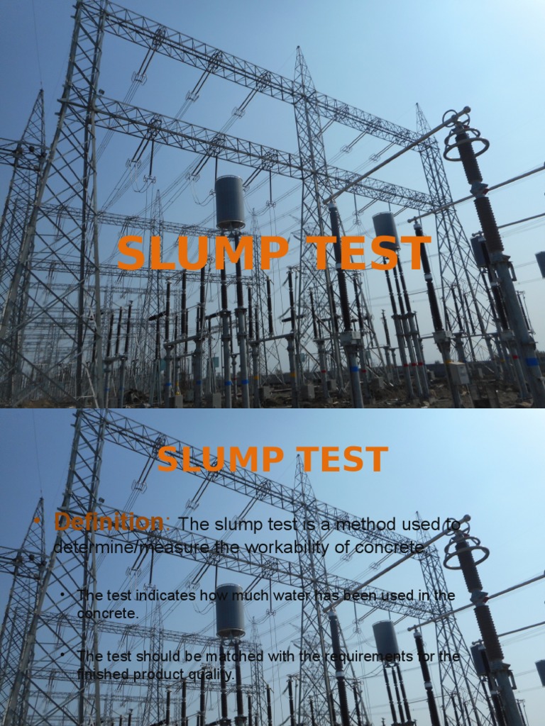 Slump Test PPT For Substation Works | PDF | Concrete | Economic Sectors
