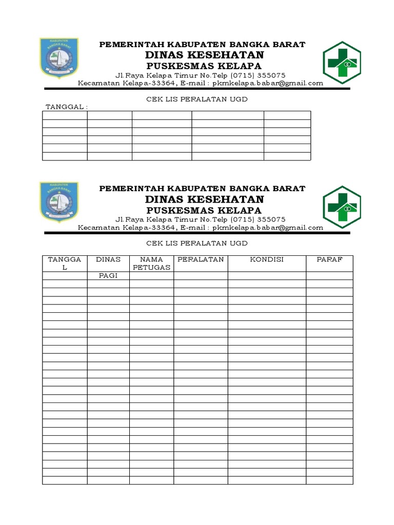 Cek Lis Peralatan | PDF