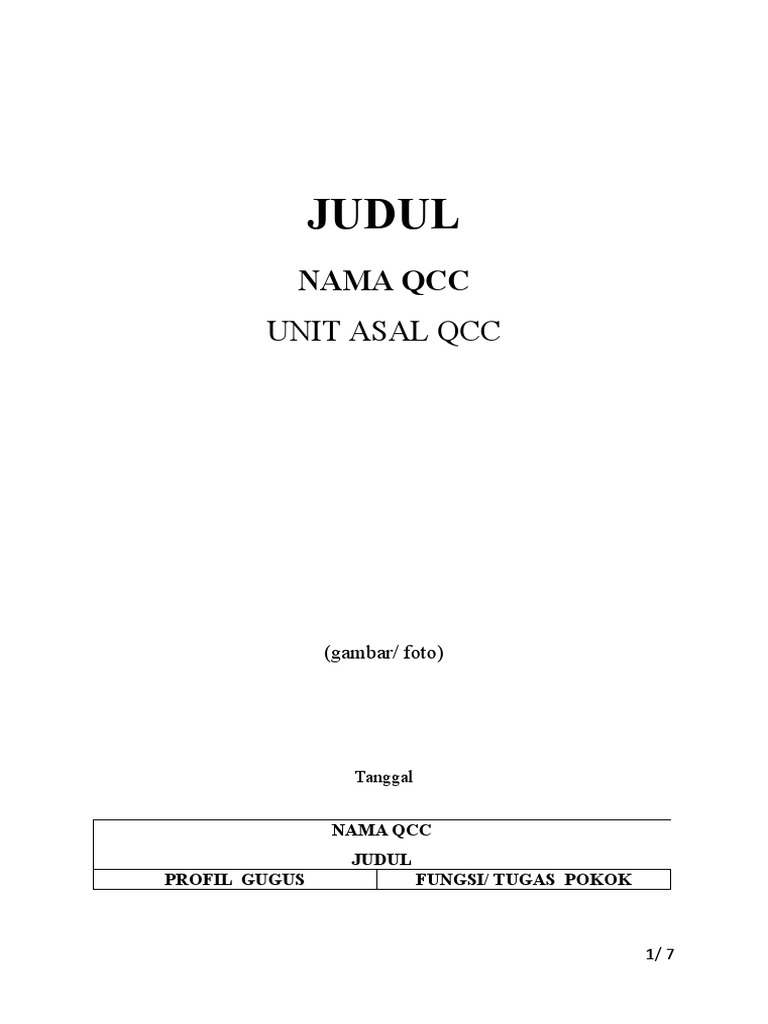 Template QCC QEA - Tahap 1 + Detail | PDF