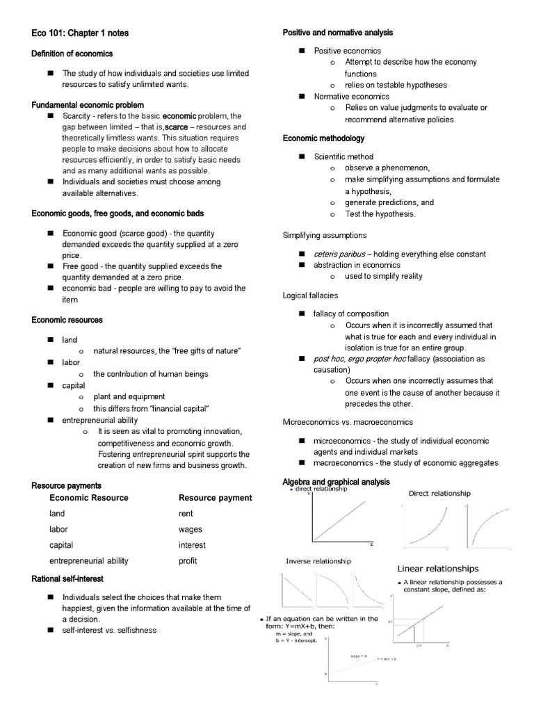Eco 101 Chap 1 | PDF | Supply (Economics) | Demand