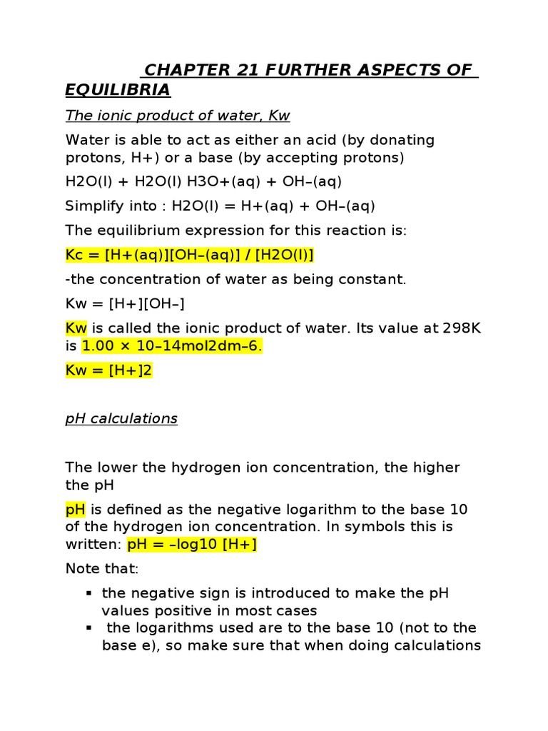 Chapter 21 Further Aspects of Equilibria | PDF | Buffer Solution | Ph