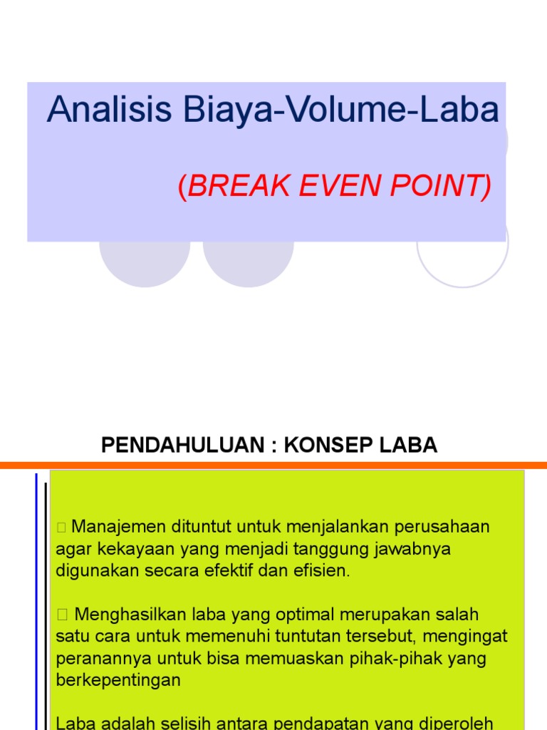 5 Analisis Bep | PDF | Metode & Bahan Ajar | Komputer