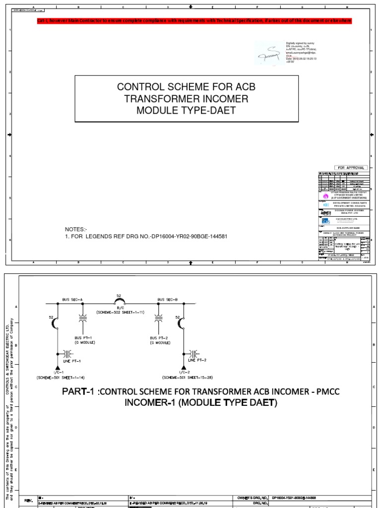 Control Scheme For Acb Transformer Incomer Module Type-Daet | PDF ...