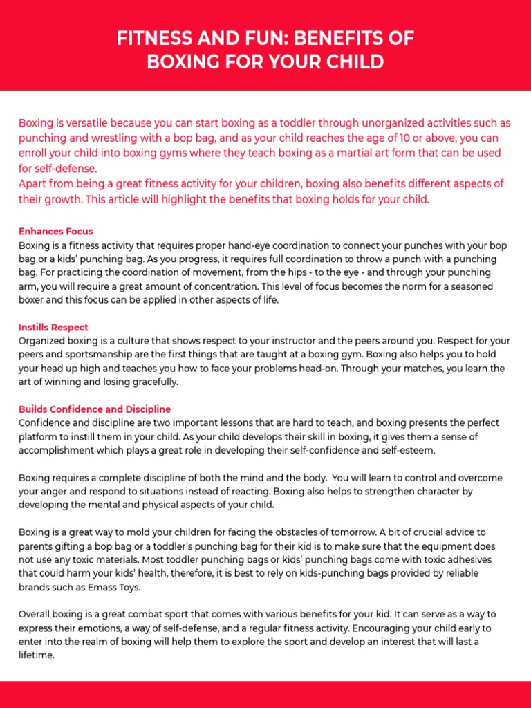 Fitness and Fun: Benefits of Boxing For Your Child: Enhances Focus ...