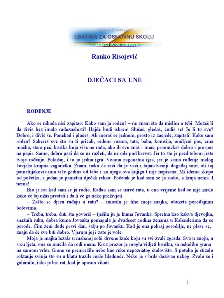 Ranko Risojevic - Djecaci Sa Une | PDF