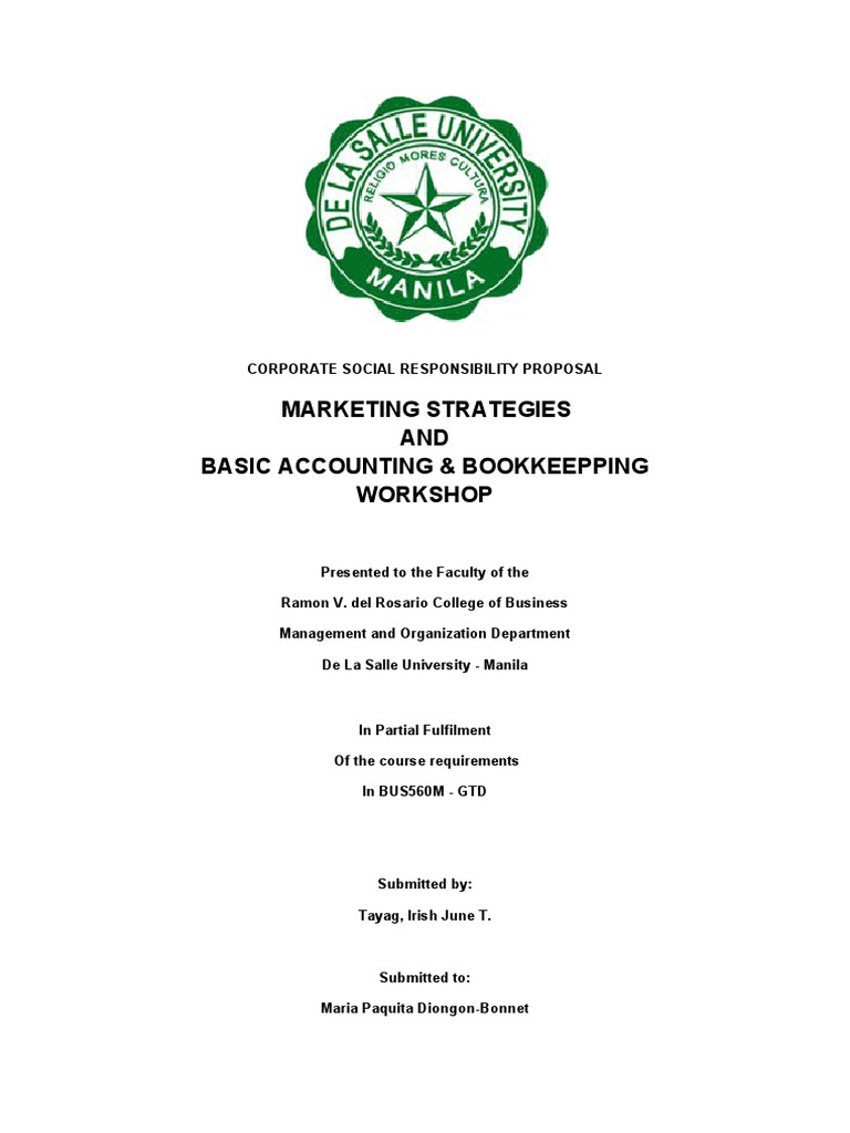 CSR Proposal v1 | PDF | Corporate Social Responsibility | Marketing ...