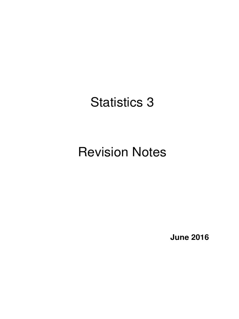 Edexcel S3 Notes PDF | PDF | Bias Of An Estimator | Sampling (Statistics)