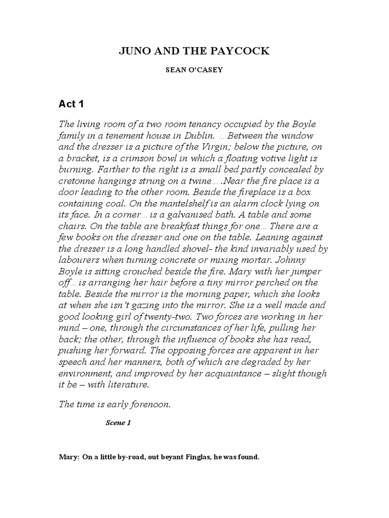 Juno and The Paycock: Sean O'Casey | PDF