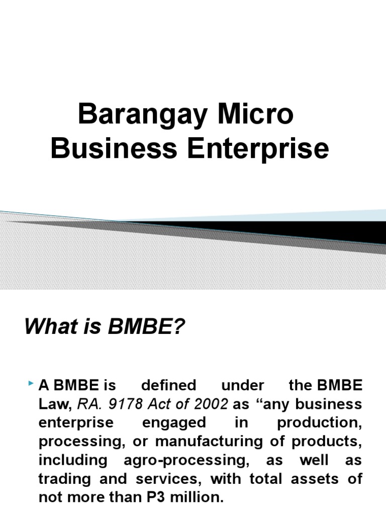 Benefits of Registering as a Barangay Micro Business Enterprise (BMBE ...