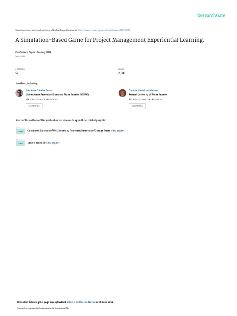 Project Management Game Training | PDF | Simulation | Conceptual Model