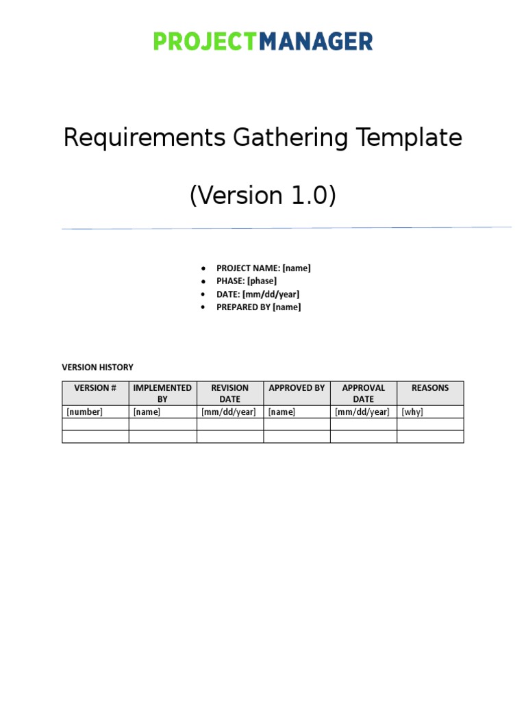 Requirements Gathering Template (Version 1.0) | PDF | Information ...