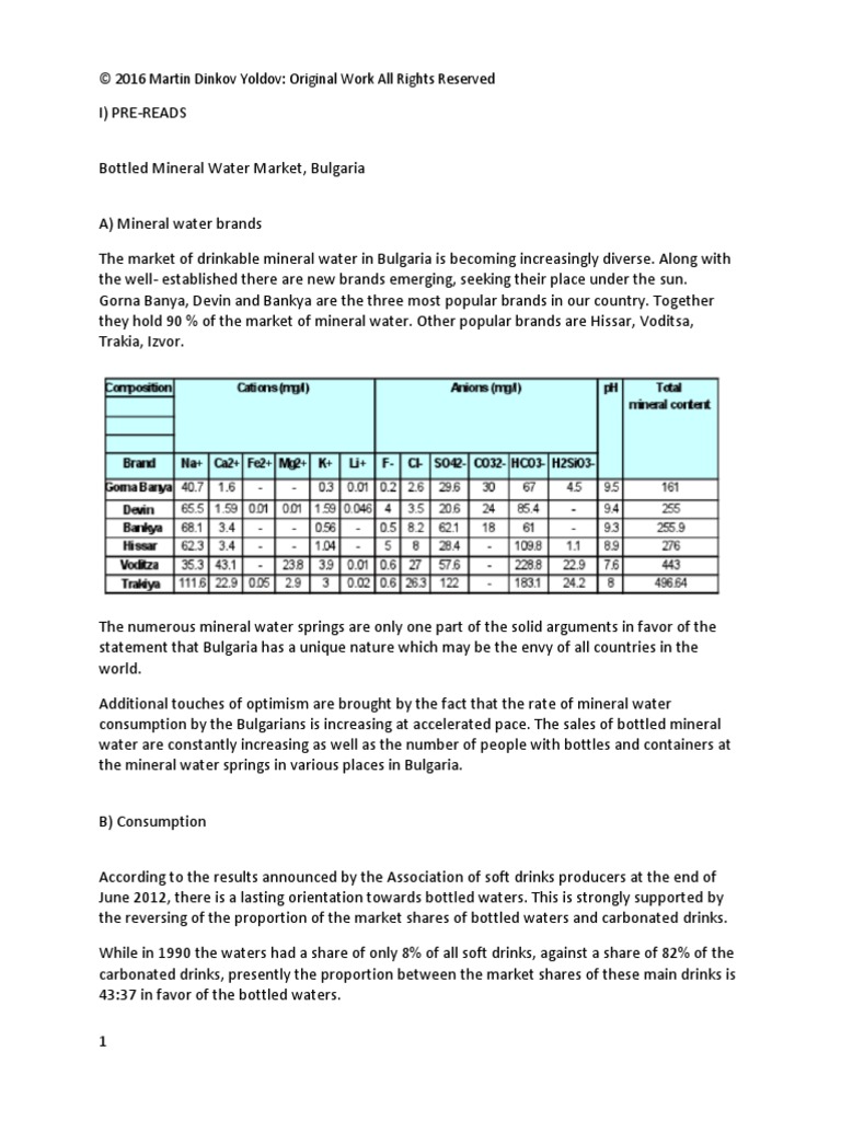 Case Study Brand Building For Beverage (Mineral Water) | PDF | Bottled ...