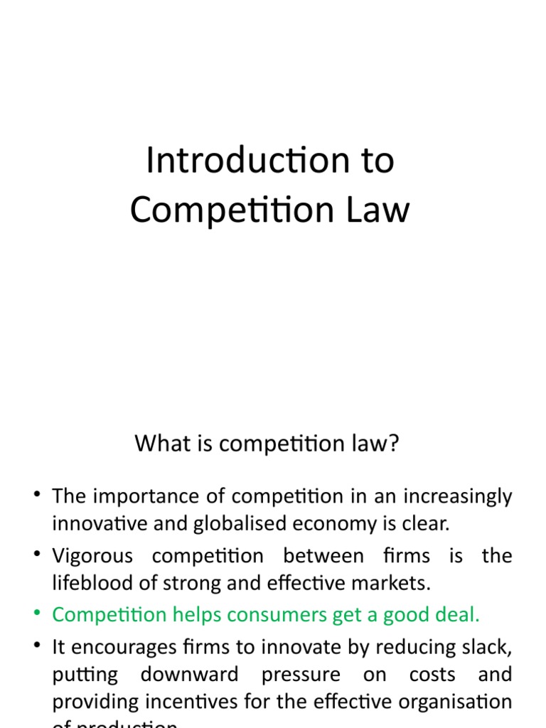 Introduction To Competition Law | PDF | Restraint Of Trade ...