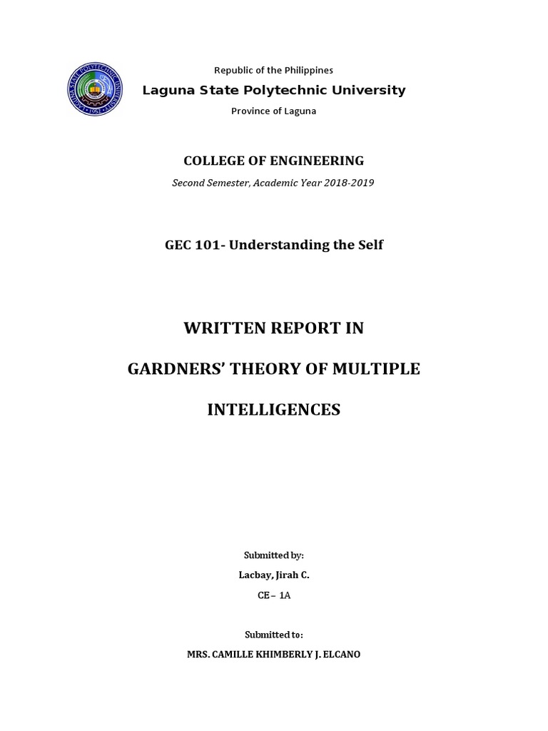 Gardners Theory of Multiple Intelligences | PDF | Intelligence ...