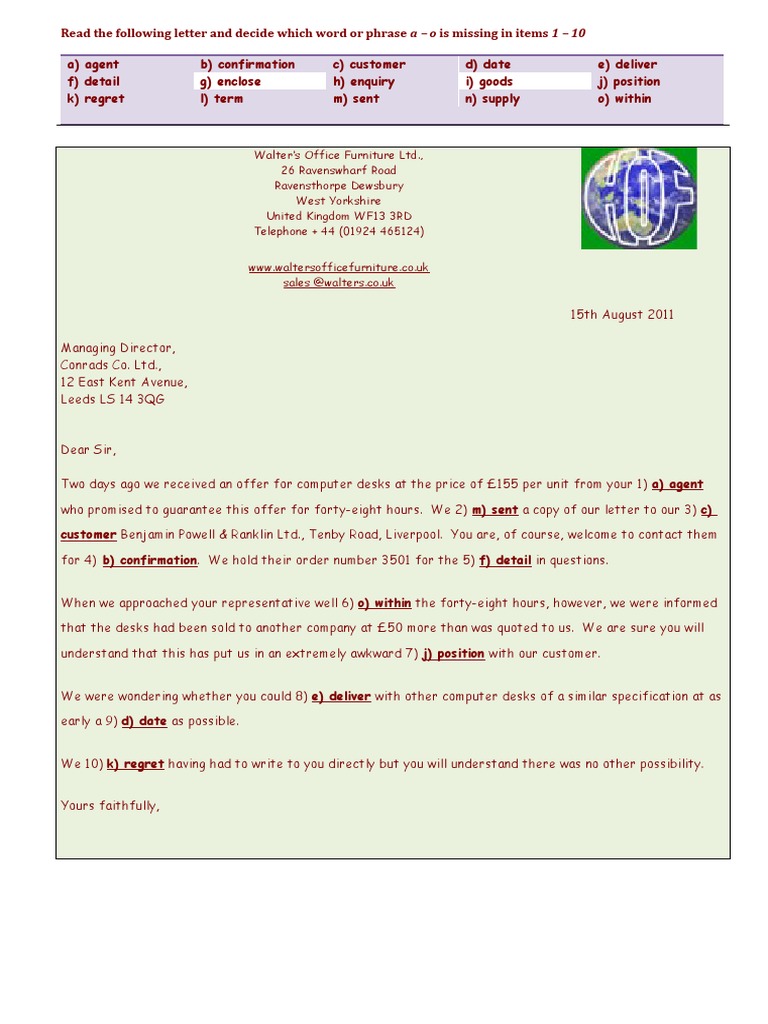 Exercise - Business Letter | PDF