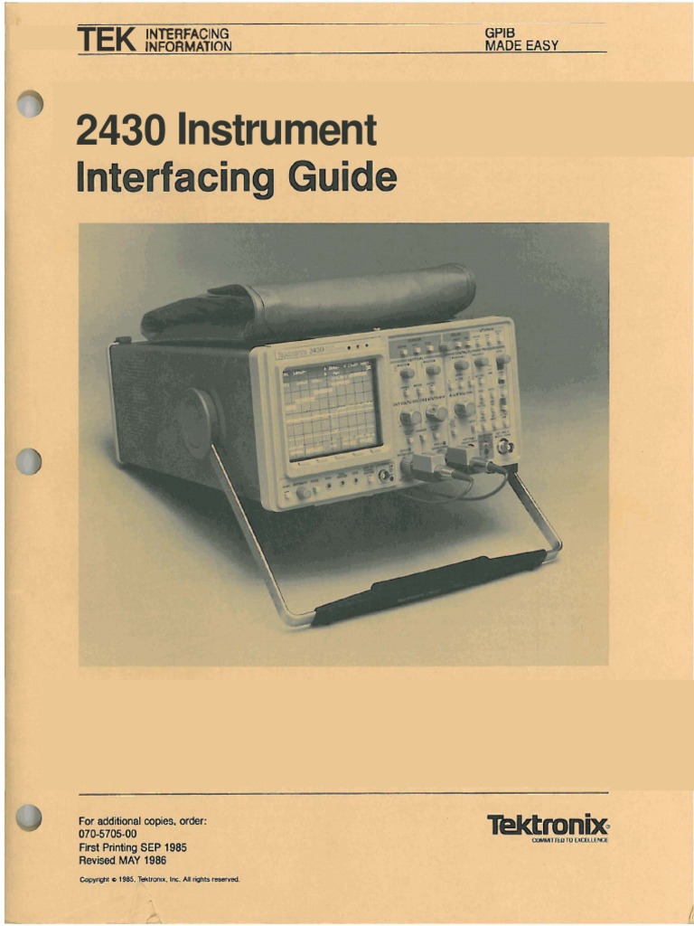 Tektronix 2430 Instrument Interfacing Guide GPIB PDF | PDF