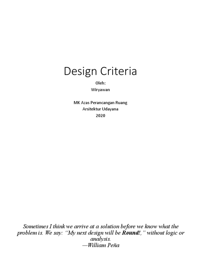 Kriteria Desain dalam Arsitektur | PDF