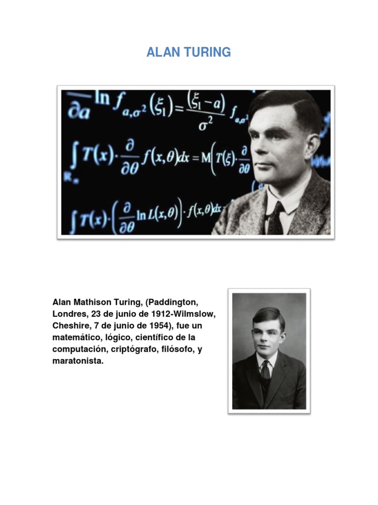 Biografia Alan Turing - George Boole | PDF | Alan Turing | Álgebra de Boole