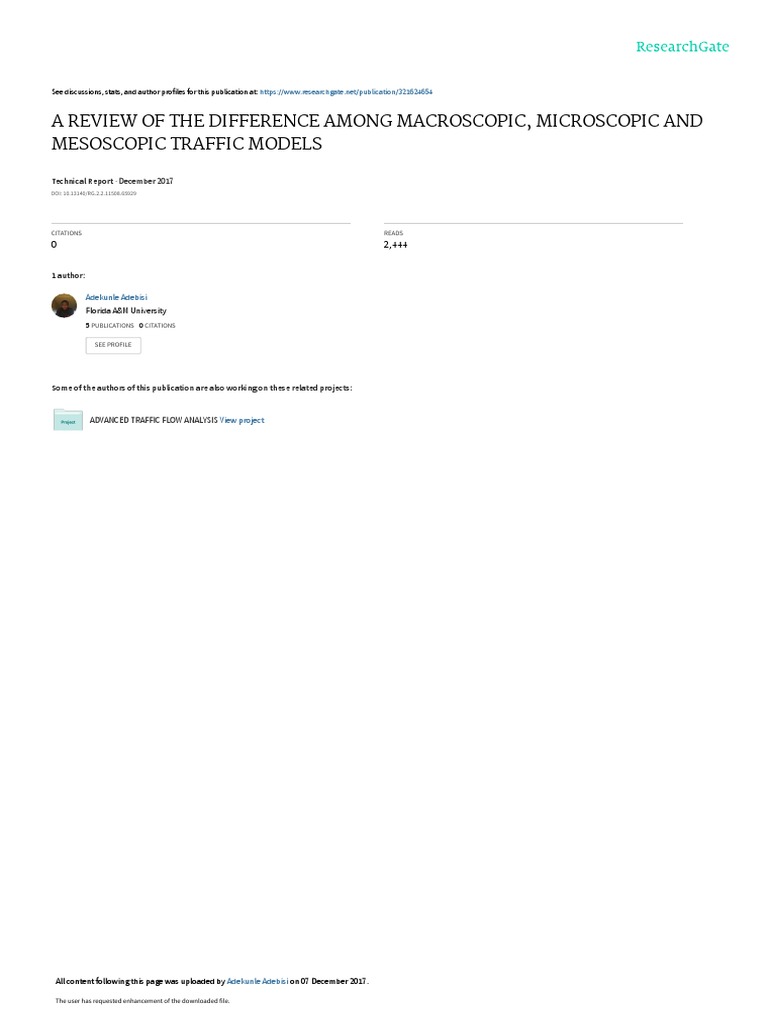 Traffic Models: Macro, Micro, Mesoscopic | PDF | Traffic | Gases
