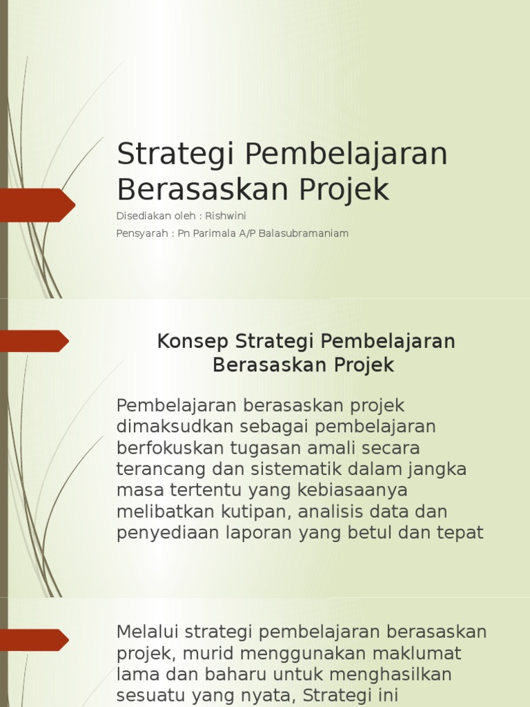 Strategi Pembelajaran Berasaskan Projek | PDF