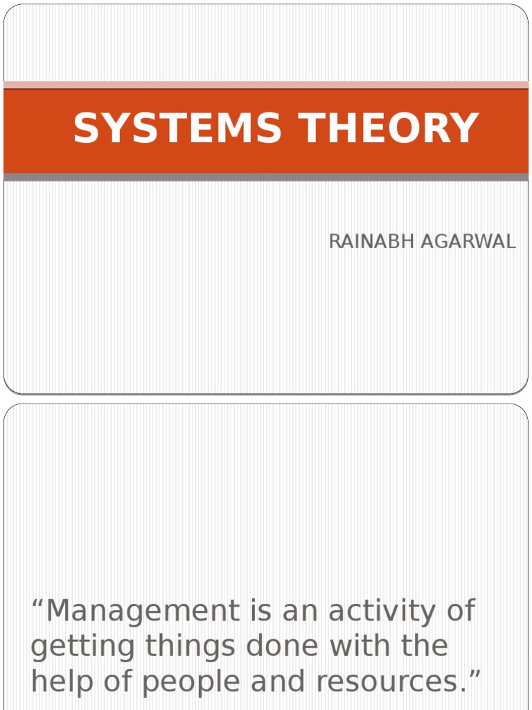 Overview of Systems Theory Principles | PDF