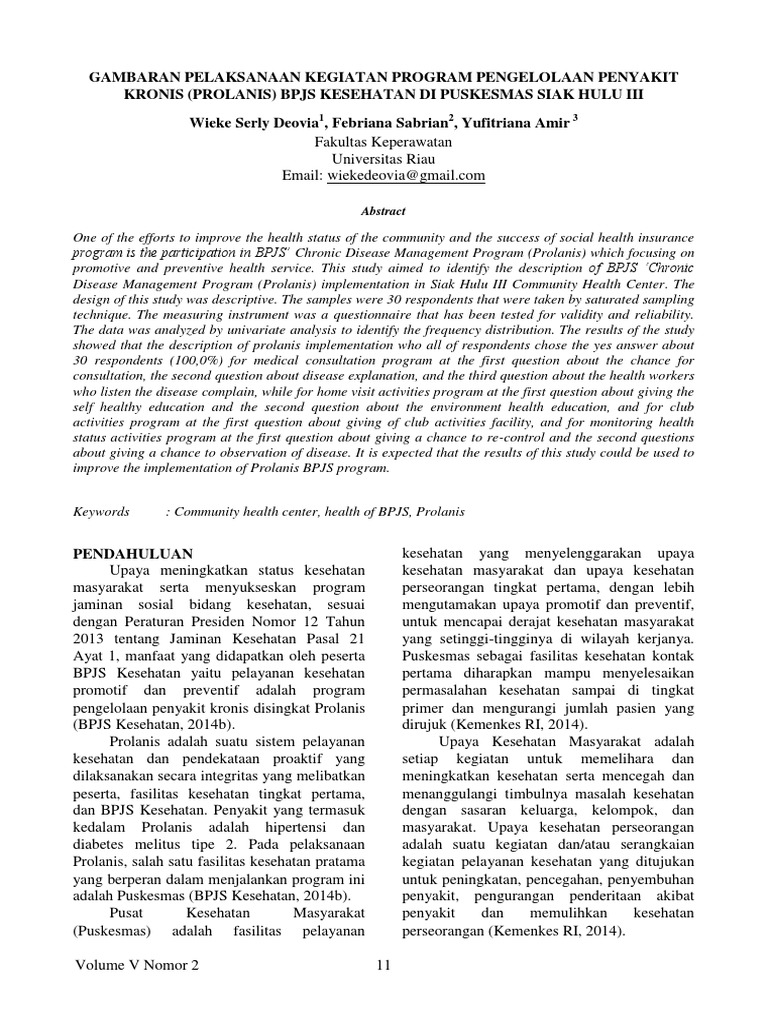 Gambaran Pelaksanaan Kegiatan Program Pengelolaan Penyakit Kronis ...