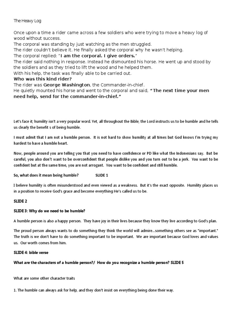 Humility Speech | PDF | Humility