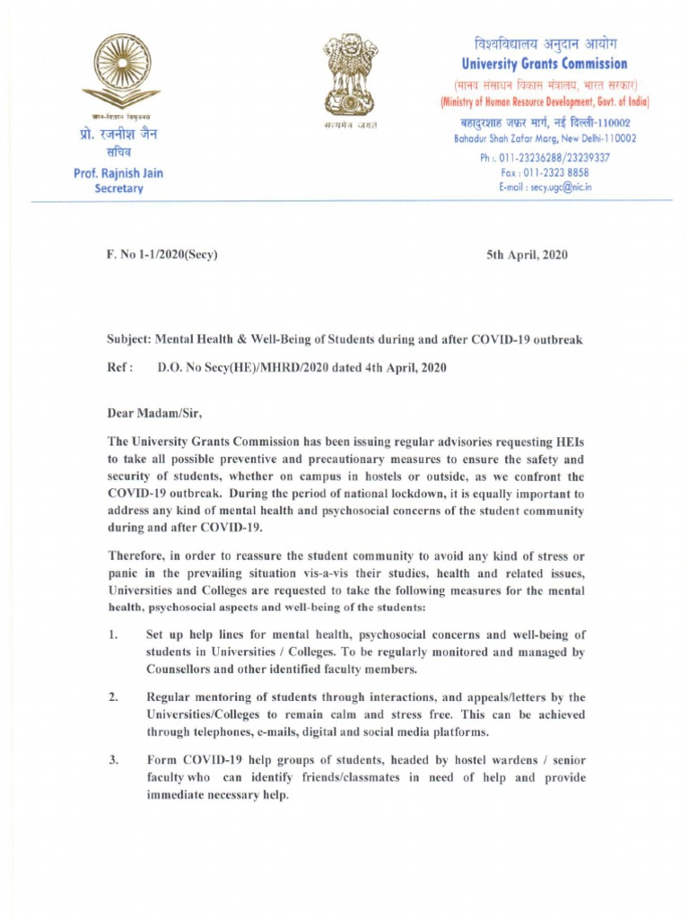 Letter From UGC PDF | PDF